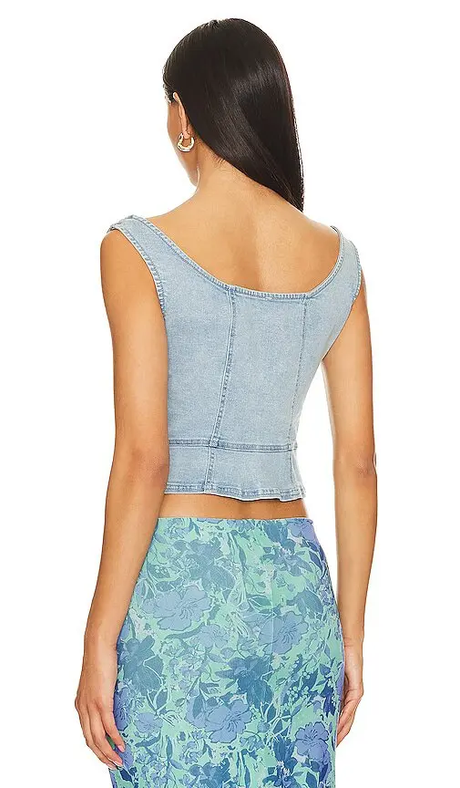 Free People Sally Denim Corset Top - Denim-light