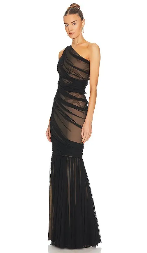 Norma Kamali One-shoulder Fishtail Gown