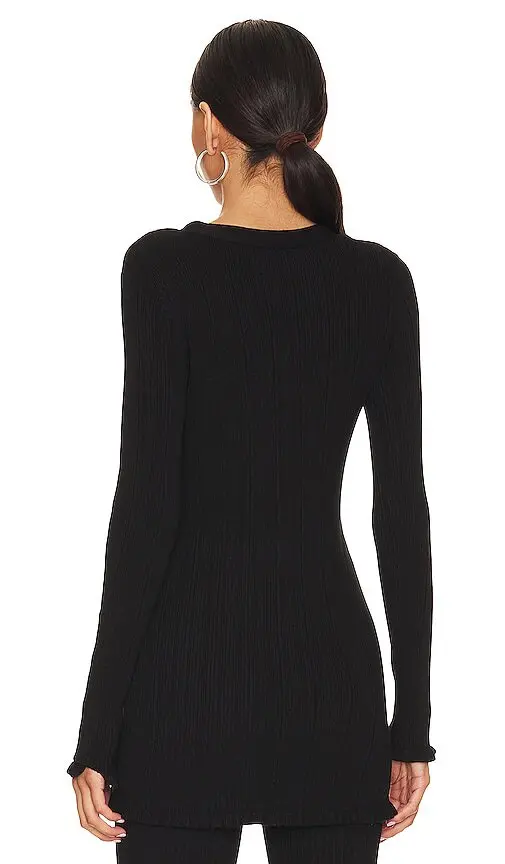 Tularosa Variegated Rib Cardigan - Black