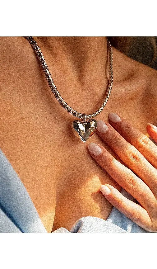 LUV AJ Molten Heart Statement Necklace
