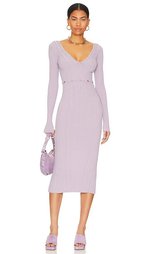 Lpa Delaire Button Off Midi Dress