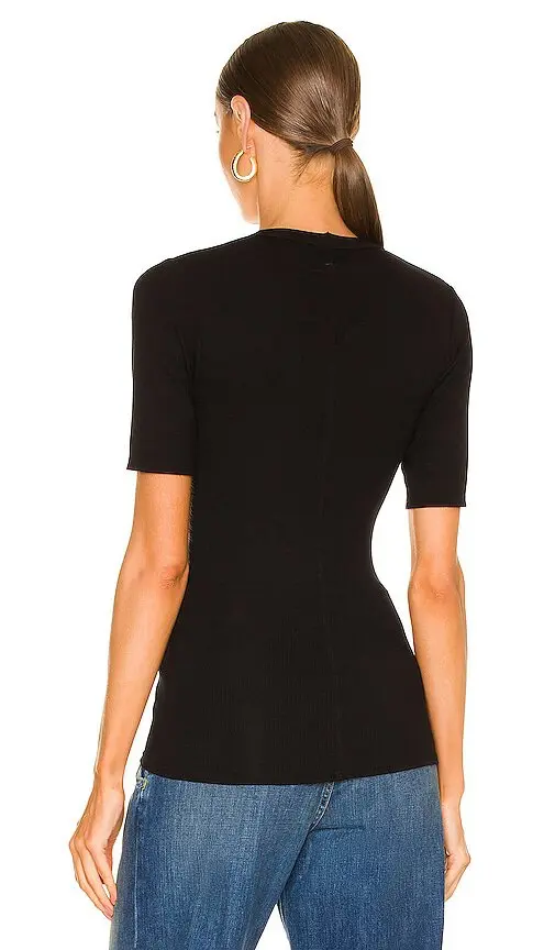 Enza Costa Stretch Silk Knit Half Sleeve Top