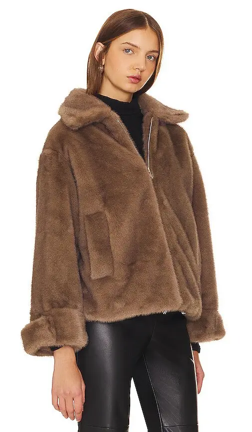 Heartloom Faux Fur Zip-up Coat