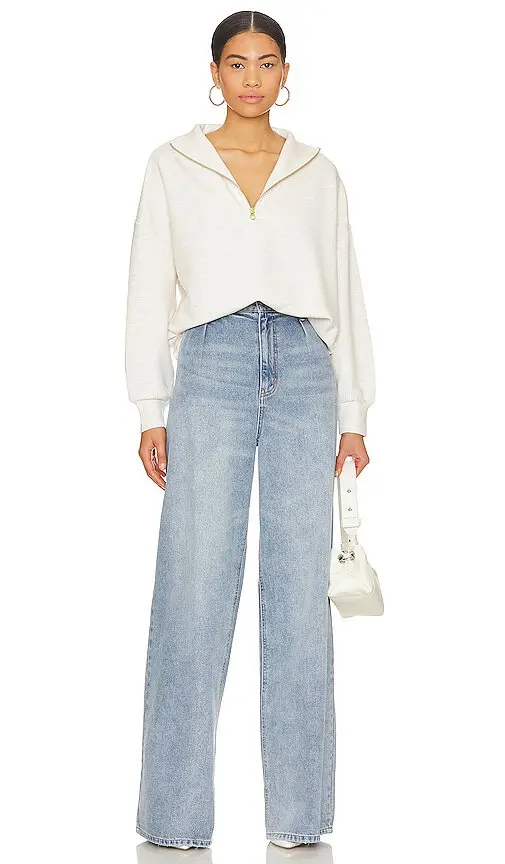 Varley Hawley Half Zip Sweatshirt - Ivory