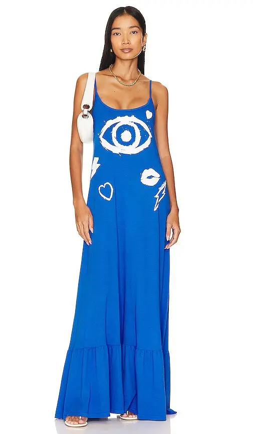 Lauren Moshi Beatrix Painted Evil Eye Dress - Blue