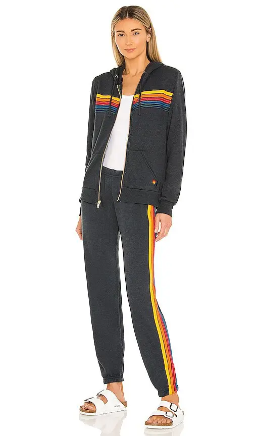 Aviator Nation Five Stripe Zip-up Hoodie