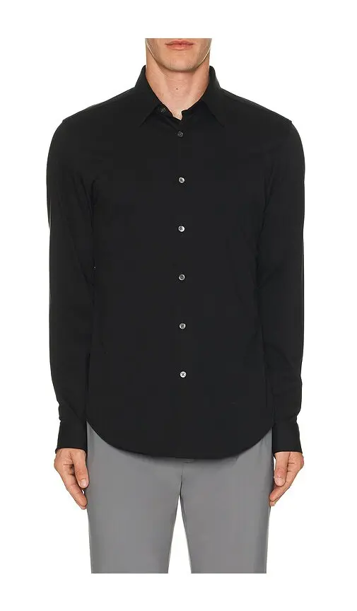 Theory Sylvain Structure Knit Shirt In . Also - Black