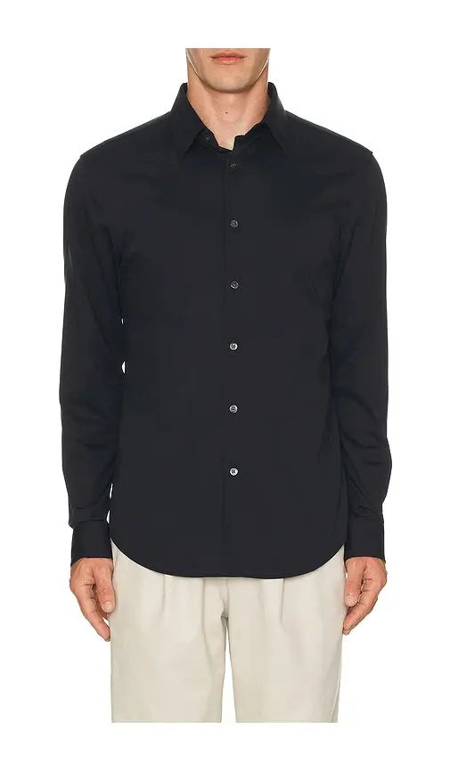 Theory Sylvain Structure Knit Shirt In . Also - Navy