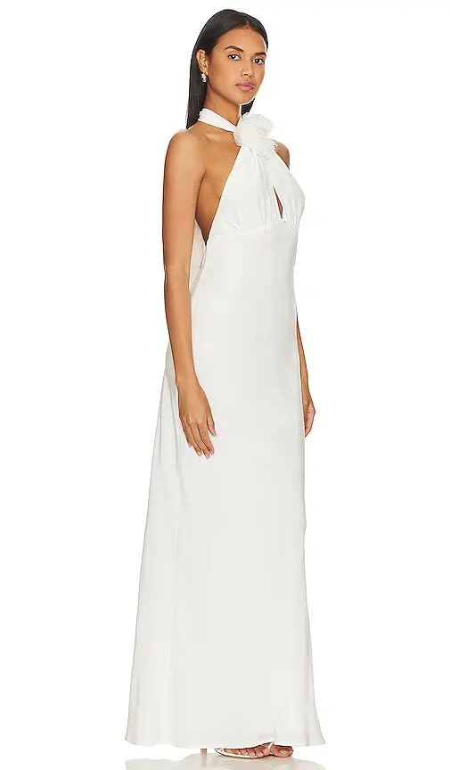 STONE COLD FOX X Revolve Halterneck Gown With Rosette Brooch