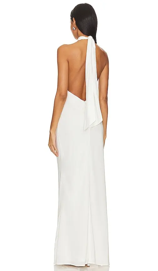 STONE COLD FOX X Revolve Halterneck Gown With Rosette Brooch