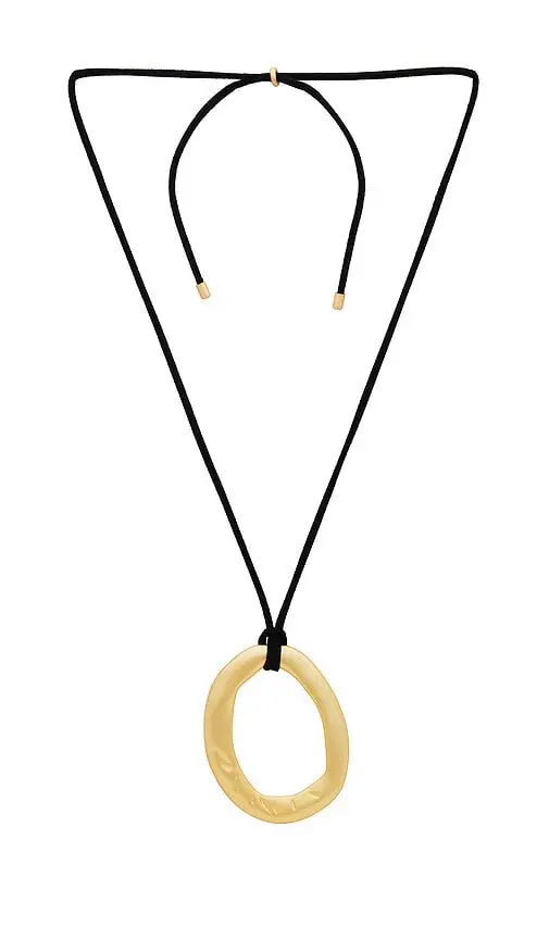 HEAVEN MAYHEM Black Maxi Necklace - Metallic Gold