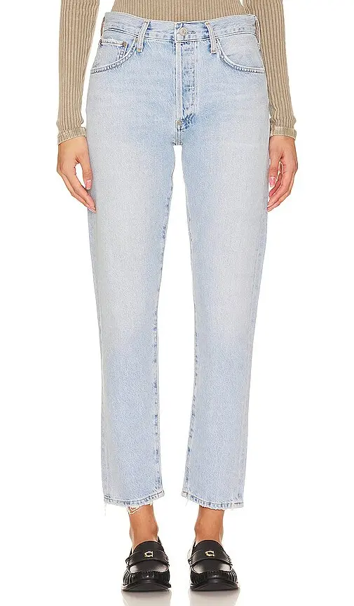 AGOLDE Austin Mid Rise Tapered Slim Jeans - Denim-light