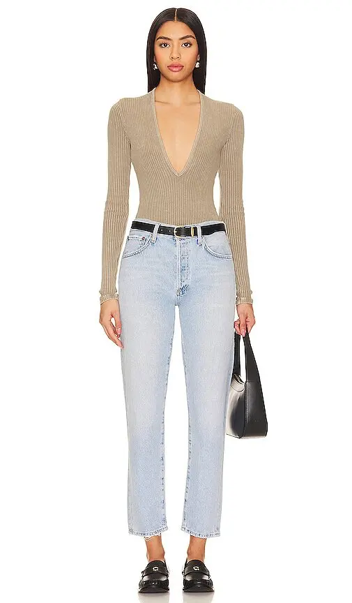 AGOLDE Austin Mid Rise Tapered Slim Jeans - Denim-light