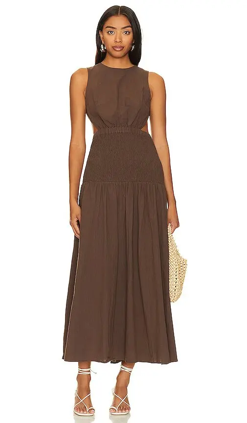 SNDYS. Lottie Maxi Dress - Chocolate