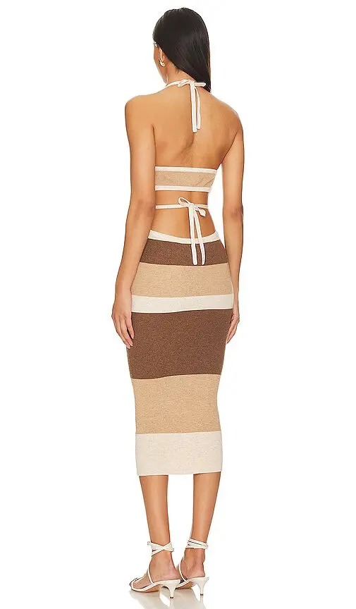 CAMILA COELHO Emlyn Stripe Knit Dress - Tan