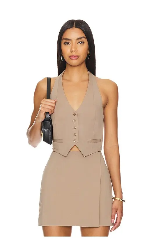 Good American Buttoned Halterneck Vest