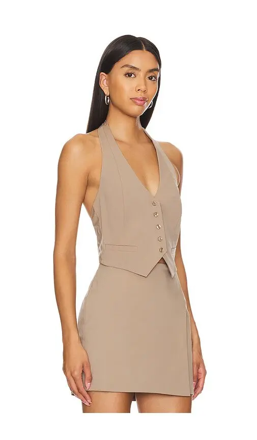 Good American Buttoned Halterneck Vest