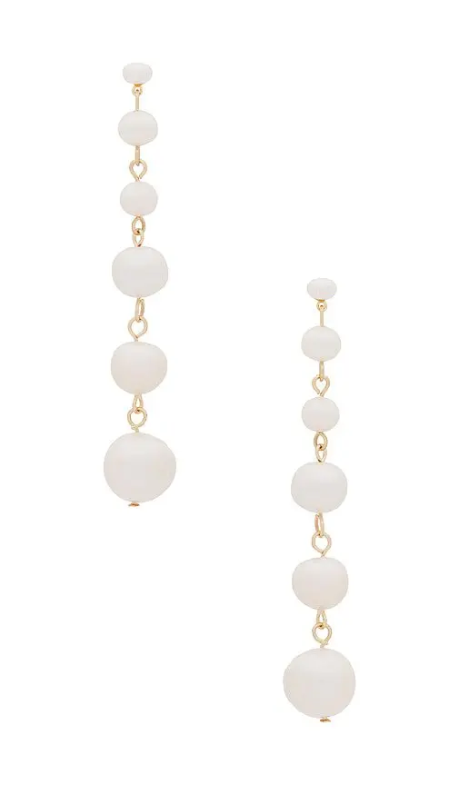 Ettika Multi Freshwater Pearl Linear Earrings - Ivory