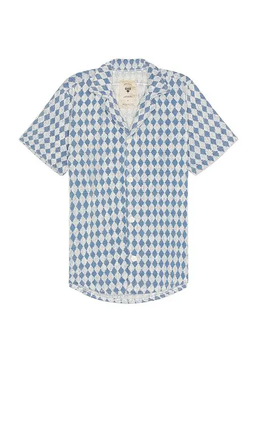 Oas Navy Diamond Cuba Terry Shirt In . Also