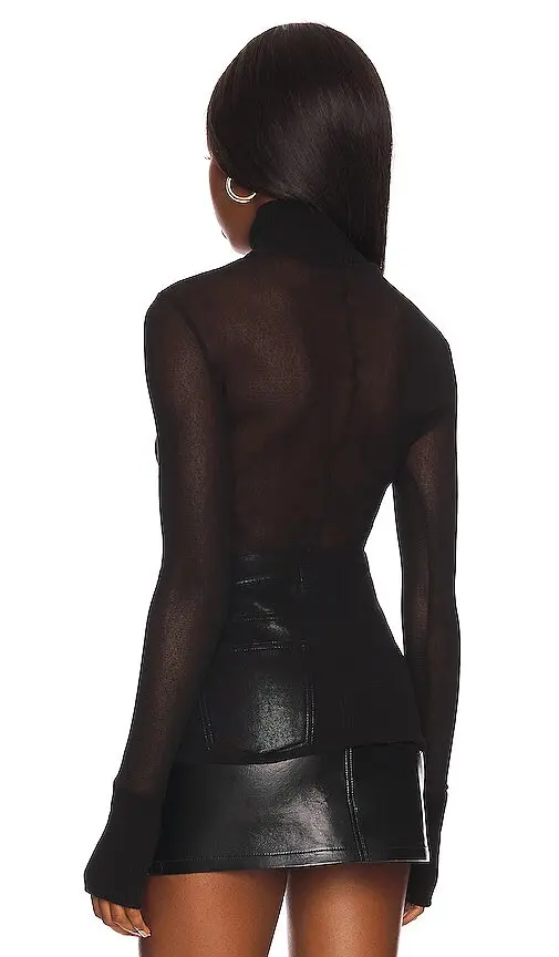 Enza Costa Mesh Cuffed Turtleneck
