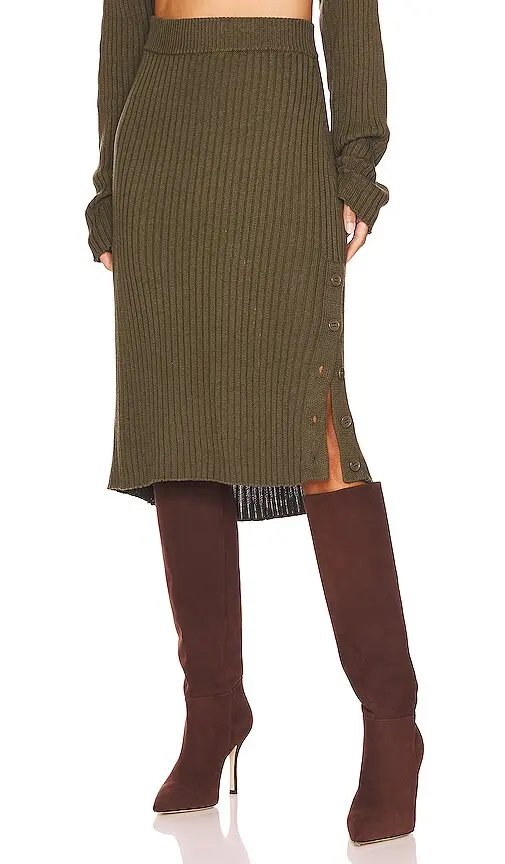 BOBI Rib Midi Skirt