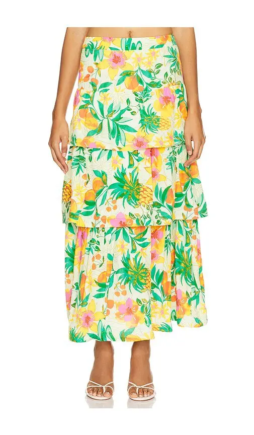 Astr The Label Tiered Floral Print Maxi Skirt