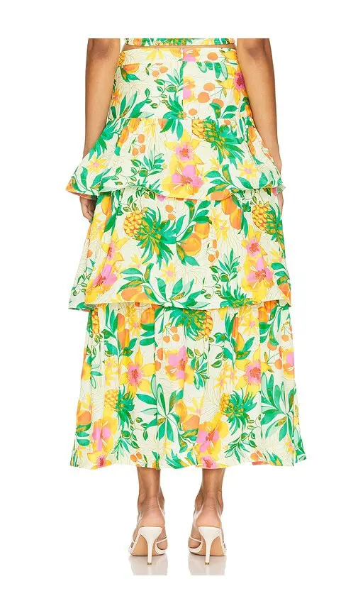 Astr The Label Tiered Floral Print Maxi Skirt
