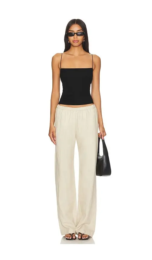 Enza Costa Silk Knit Strappy Essential Tank - Black