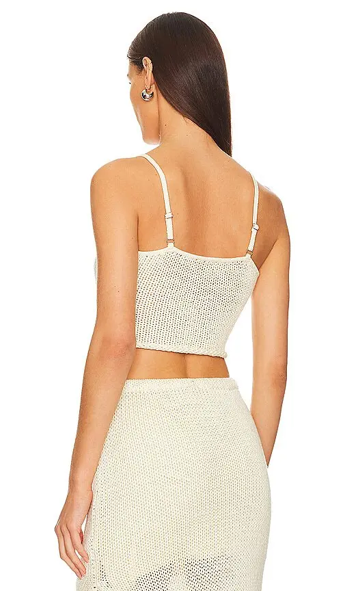Callahan Rosie Tank Crochet Knit Top With Rosette Detail