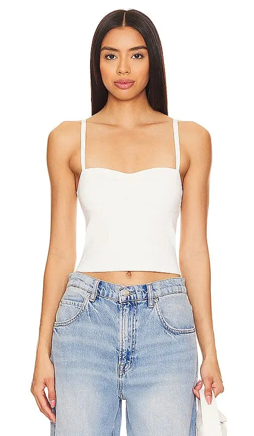 CAMILA COELHO Jade Knit Bustier - Ivory
