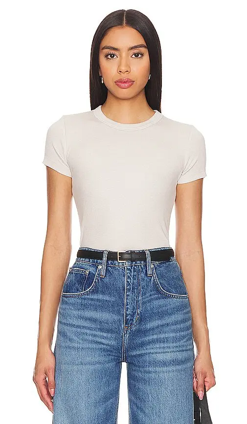 Cotton Citizen Verona Ribbed Jersey Tee - Taupe