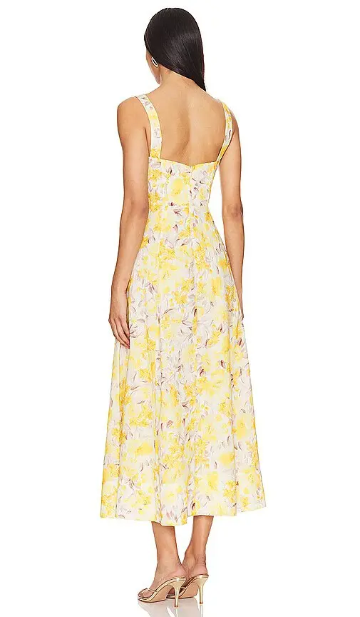 Bardot Lilah Corset Midi Dress - Yellow