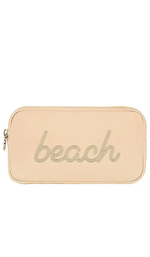 Stoney Clover Lane Sand Beach Embroidered Small Pouch - Tan
