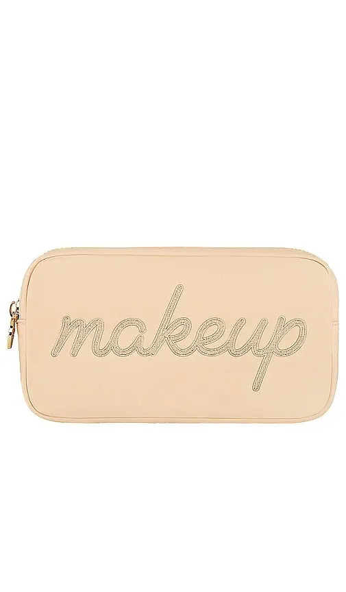 Stoney Clover Lane Makeup Embroidered Small Pouch - Tan