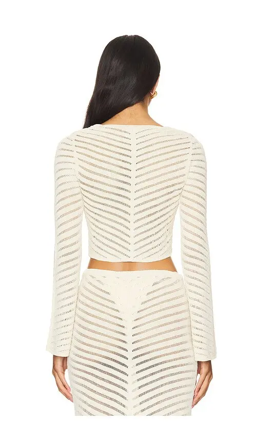 Devon Windsor Raya Crochet Knit Top - Cream