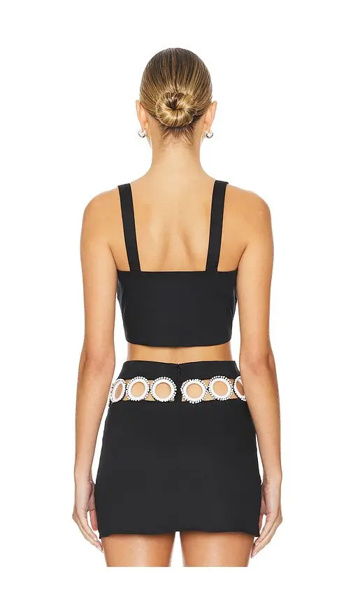 My Beachy Side Square Neck Crop Top - Black