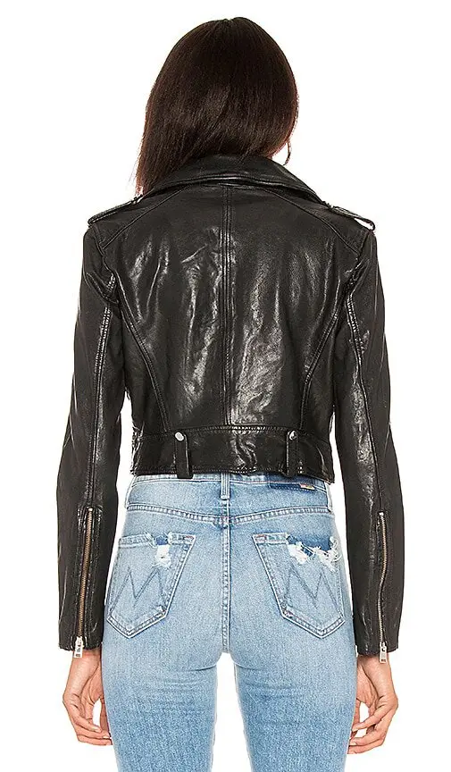 LAMARQUE Ciara Leather Biker Jacket - Black