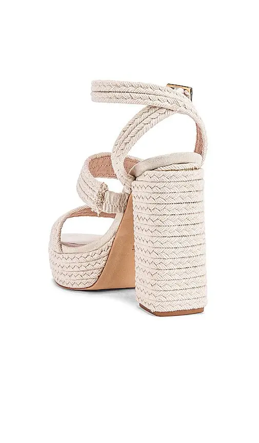Raye Akita Woven Platform Heel With Buckle Ankle Strap