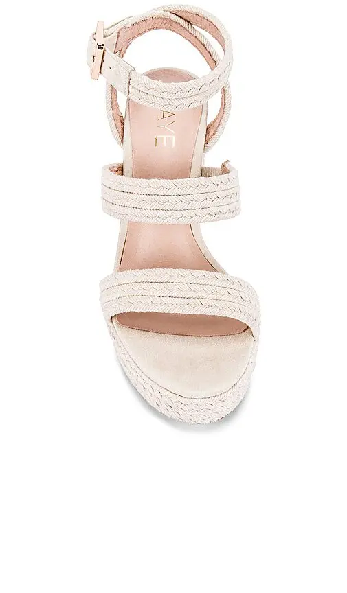 Raye Akita Woven Platform Heel With Buckle Ankle Strap