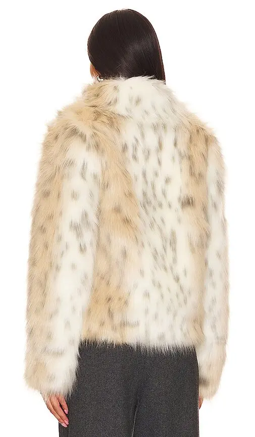 UNREAL FUR Faux Fur Jacket With Animal Print - Beige