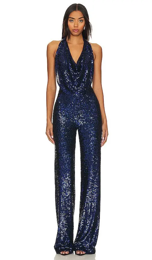 NOOKIE Fantasy Sequin Jumpsuit - Navy