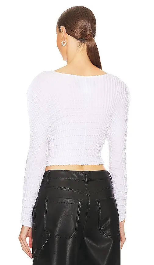 SID NEIGUM Cropped Knife X Box Pleated Cardigan
