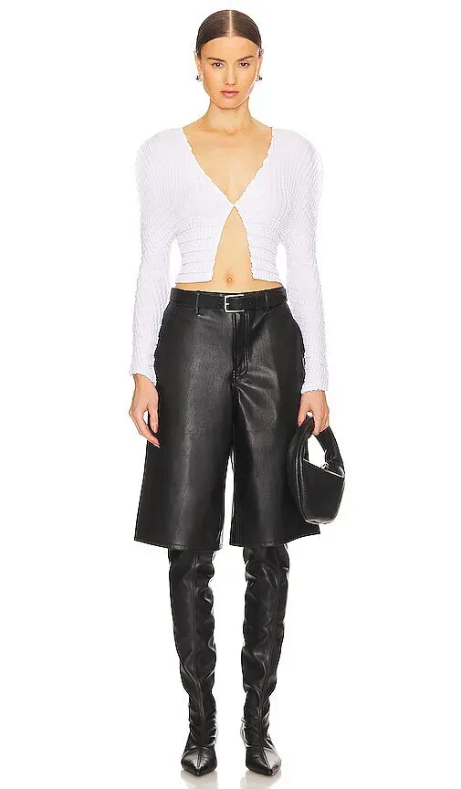 SID NEIGUM Cropped Knife X Box Pleated Cardigan