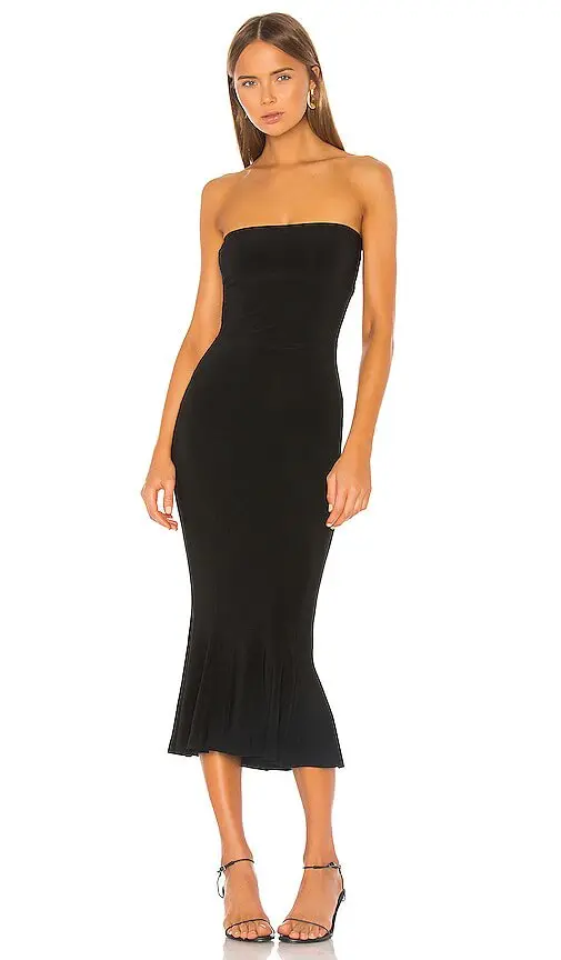 Norma Kamali Strapless Fishtail Dress