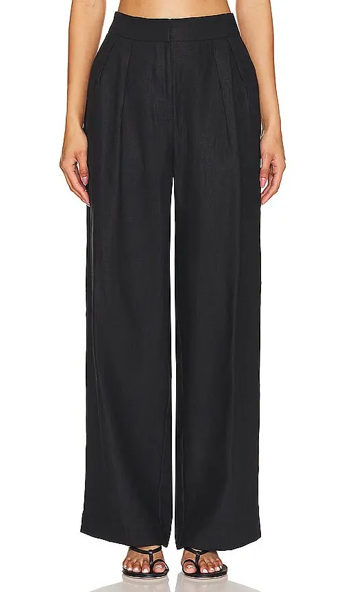 Faithfull The Brand Duomo Wide Leg Linen Trousers - Black