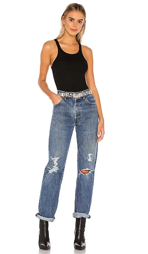 Lna Ribbed Skinny Racer Tank