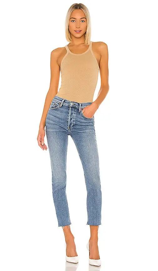 RE/DONE X Hanes Ribbed Tank - Tan