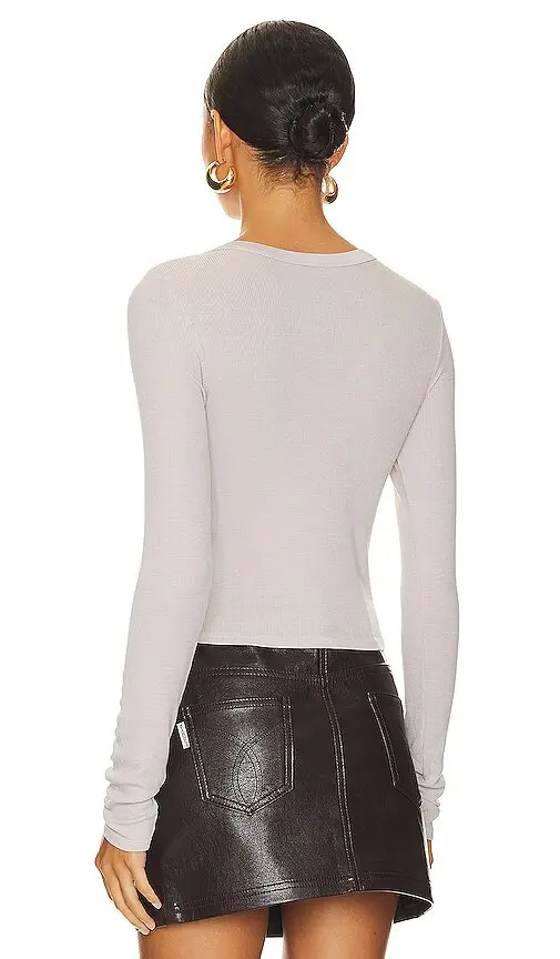 Enza Costa Silk Knit Long Sleeve Top - Beige