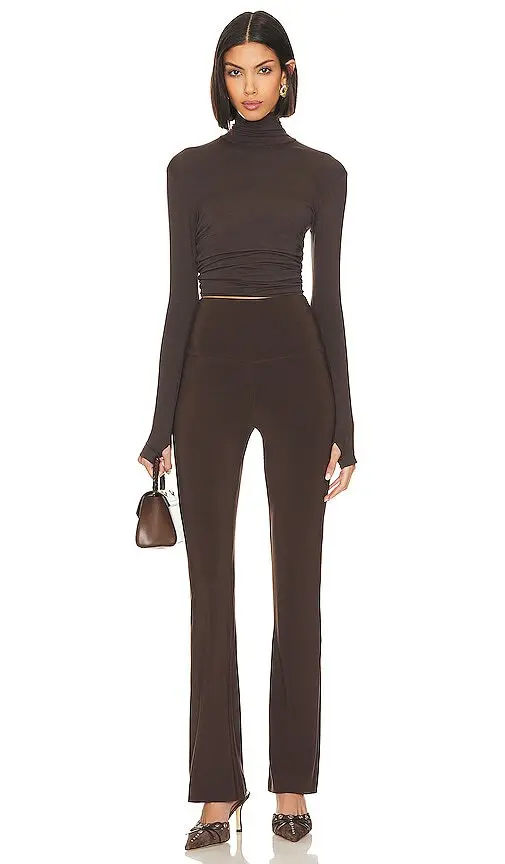 Norma Kamali Lifestyle Boot Pant - Chocolate