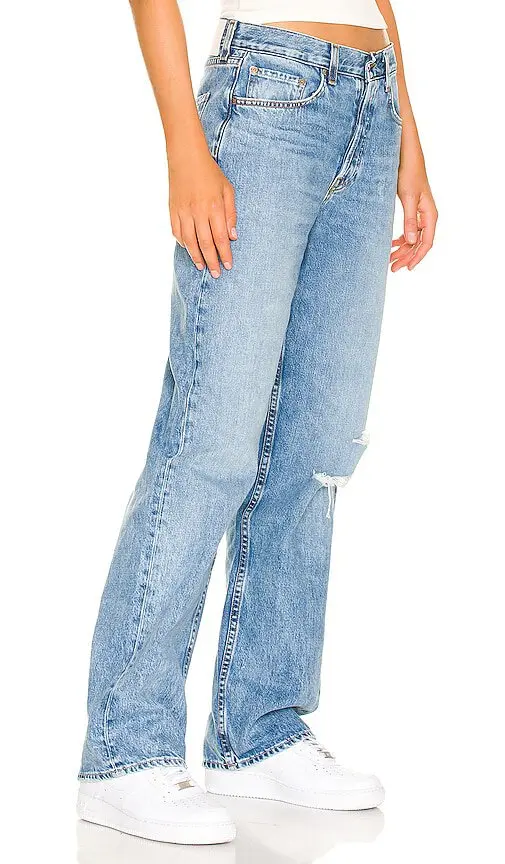 GRLFRND Bella Low Rise Boyfriend Jeans In Light Wash